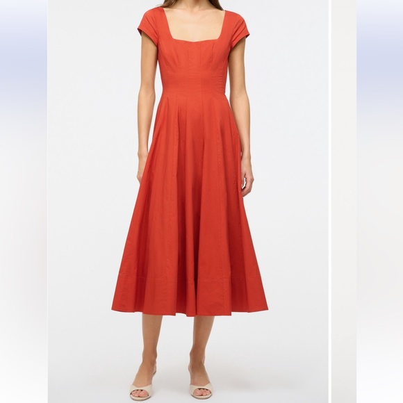 STAUD | Dresses | Staud Bold Red Midi Dress | Poshmark